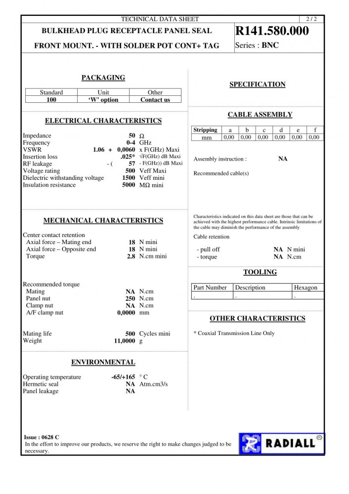 Radiall R141580000 technical datasheet, page 2