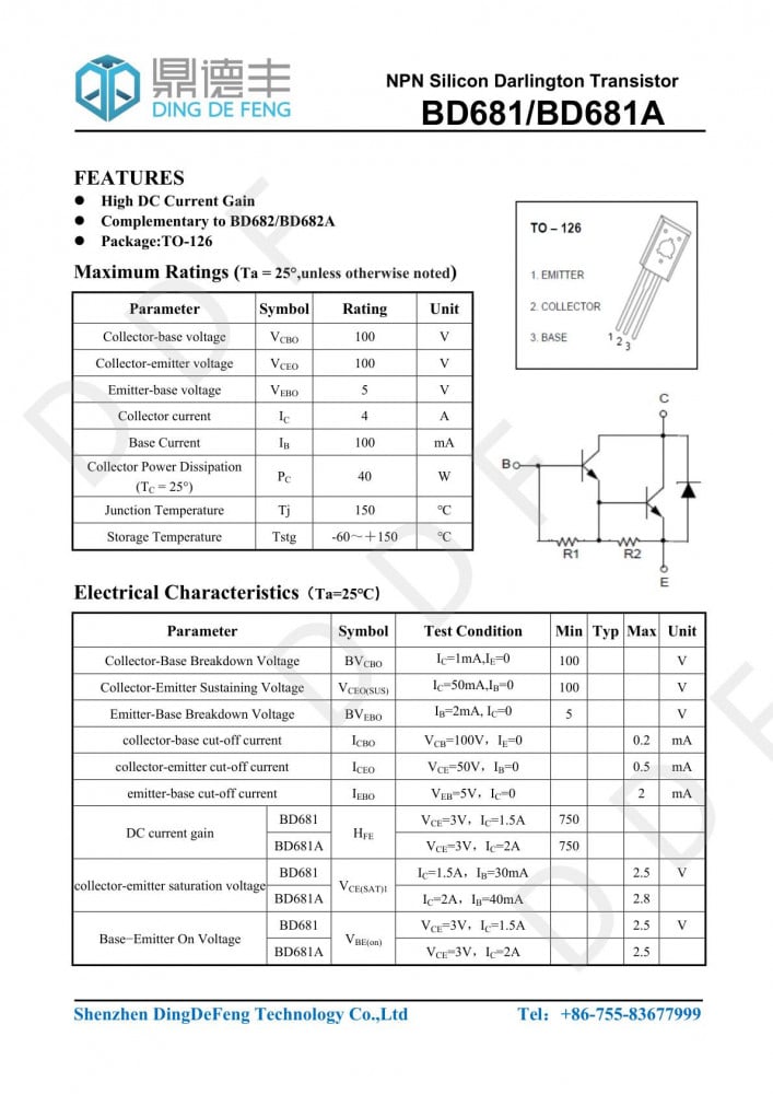 DDF BD681 datasheet page