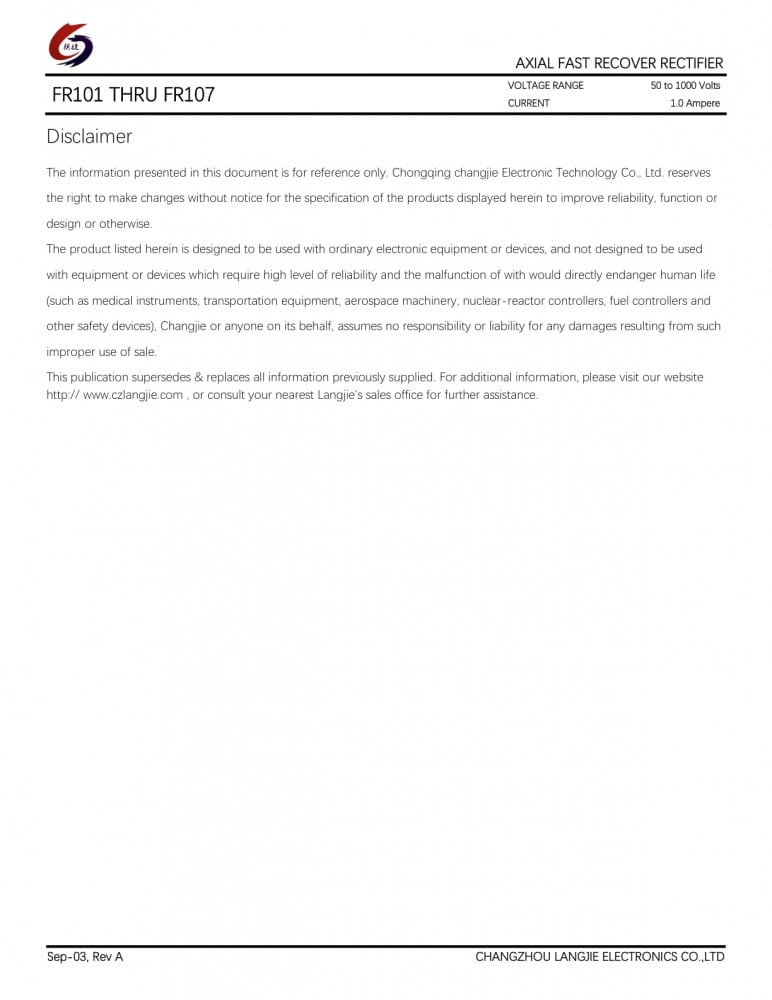 FR105 datasheet page 5