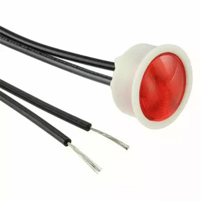 Neon Panel Mount Indicator Green .810″ Semi Dome 125V Tab Terminals
