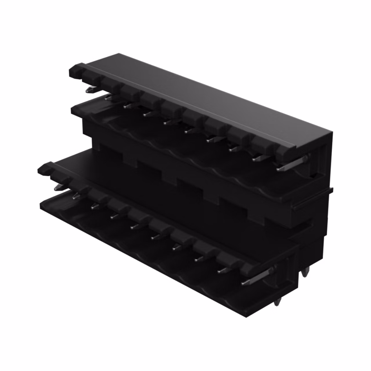 5.00mm Pitch Eurostyle Horizontal Dual Level PCB Header, Open Ends, 20 Circuits for sale