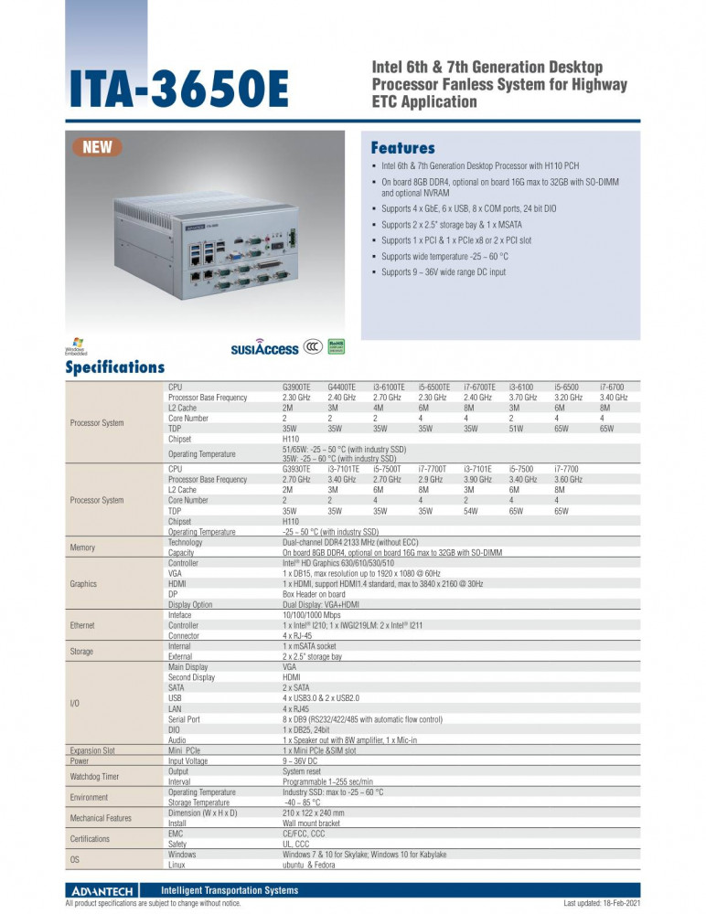 ITA-3650E technical document page 1