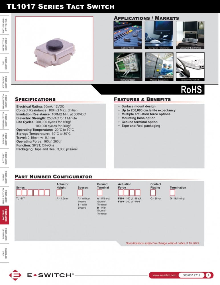 TL1017 technical document page 1