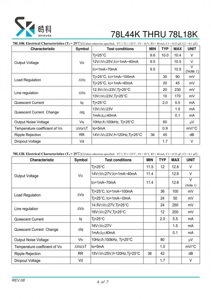 78L44K datasheet page 4
