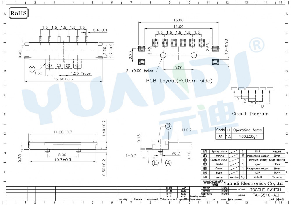 TA-3516-A1 technical document page
