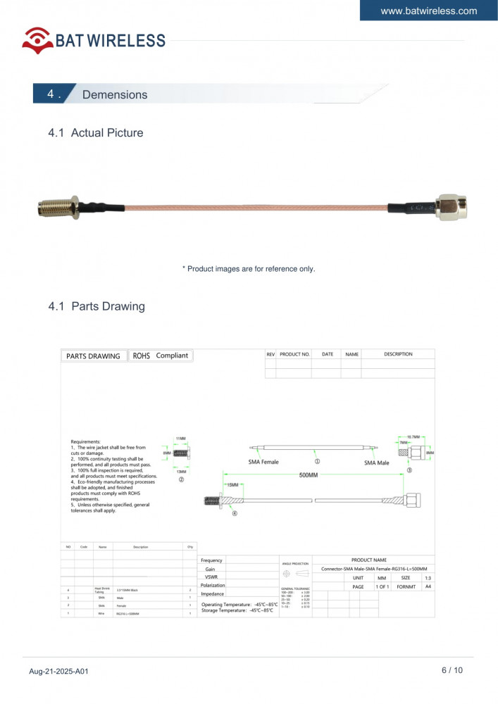 BWSMAJ-SMAK-RG178L500 datasheet page 6