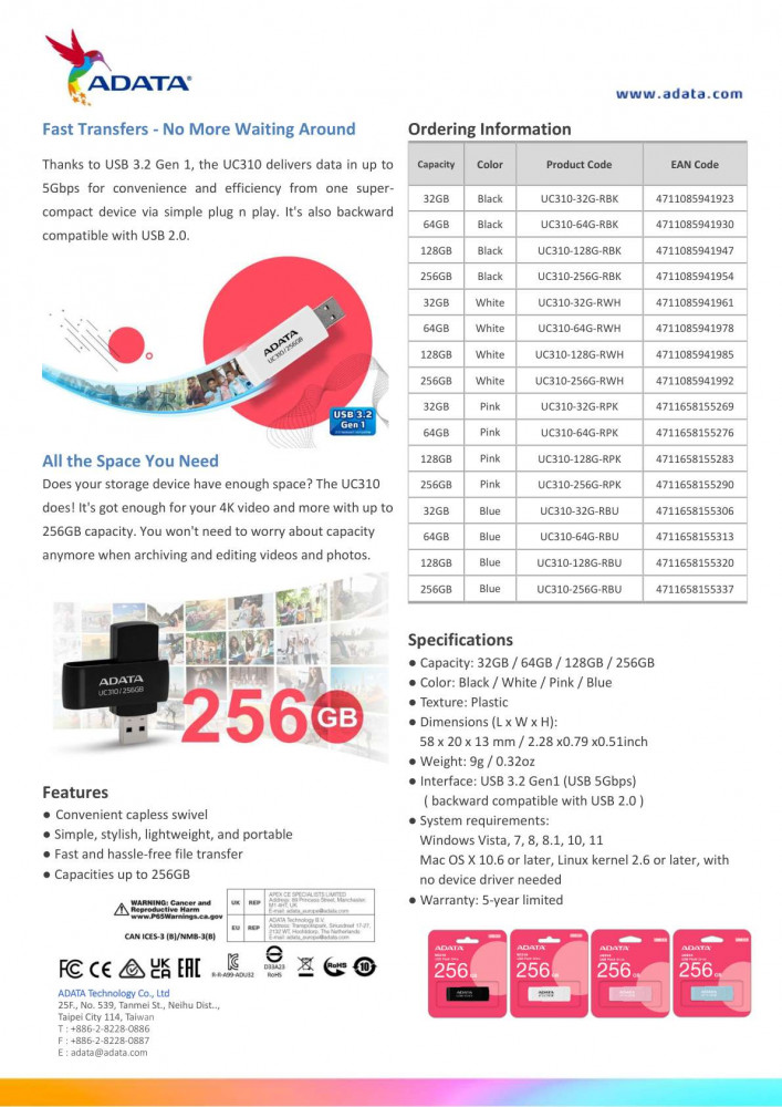 UC310 product documentation, page 2