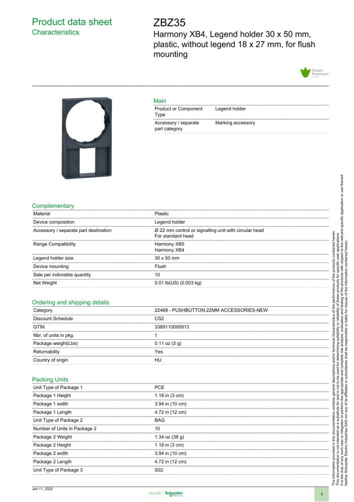ZBZ35 technical document page 1