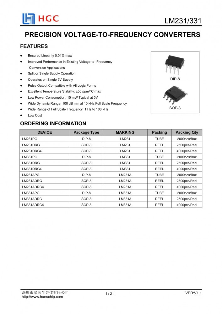 LM331ADRG datasheet page 1
