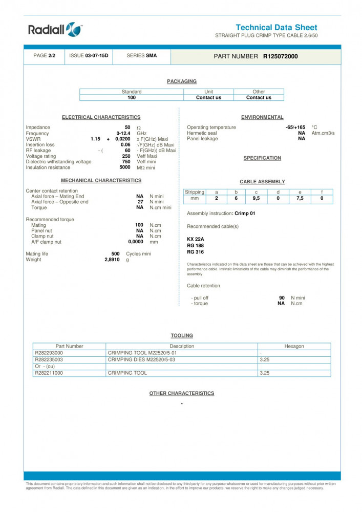 Radiall R125072000 product sheet, page 2