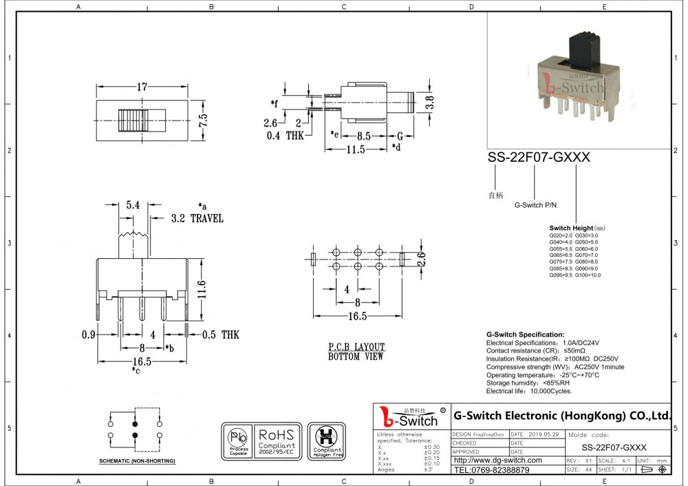 SS-22F07-G100 technical drawing preview
