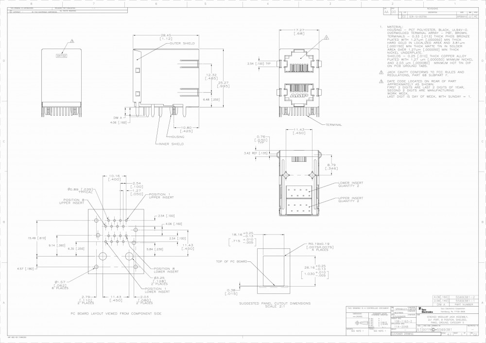 TE Connectivity 5569381-1 technical drawing