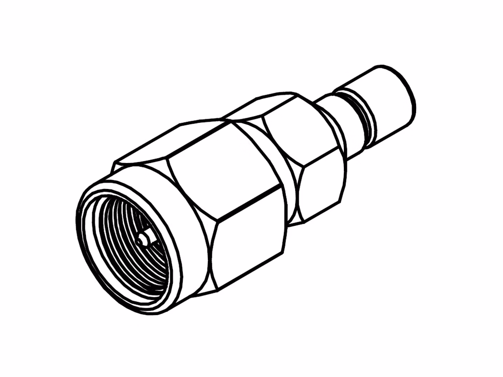 SMA Plug-to-MMCX Plug, Between-Series Adapter, Straight, Bag, 50 Ohms