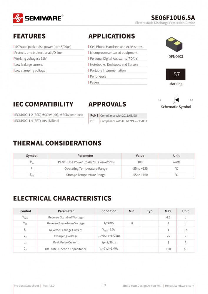 SE06F10U6.5A technical document page 1
