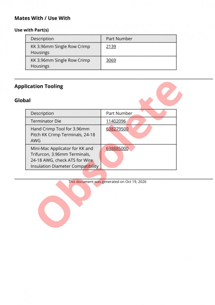 MOLEX KK 396 product specification page image 3