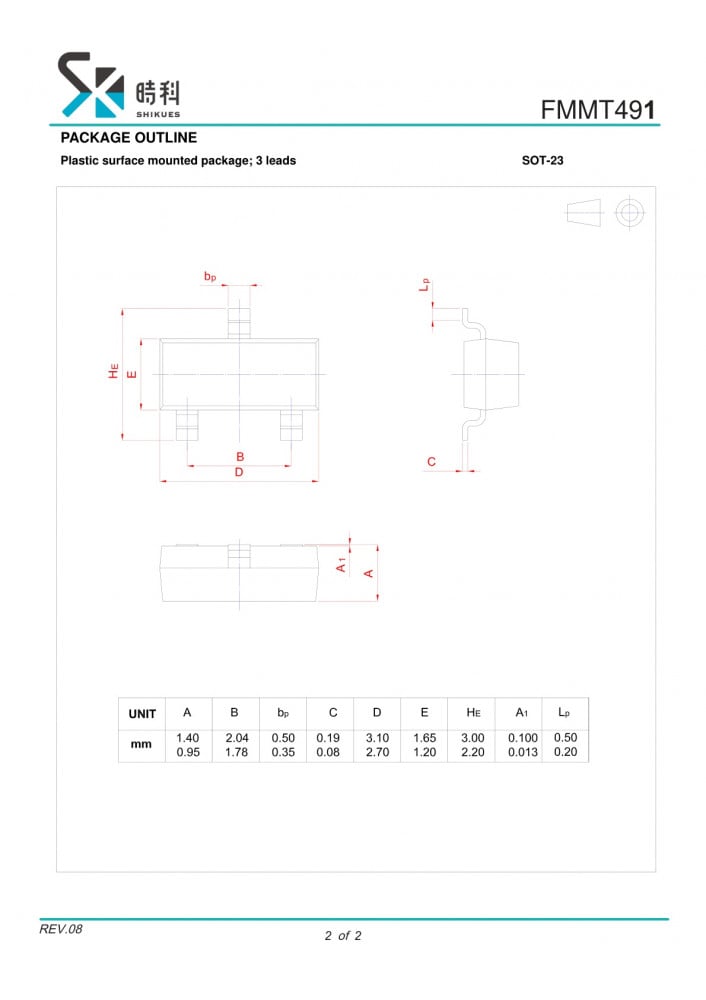 FMMT491 datasheet page 2