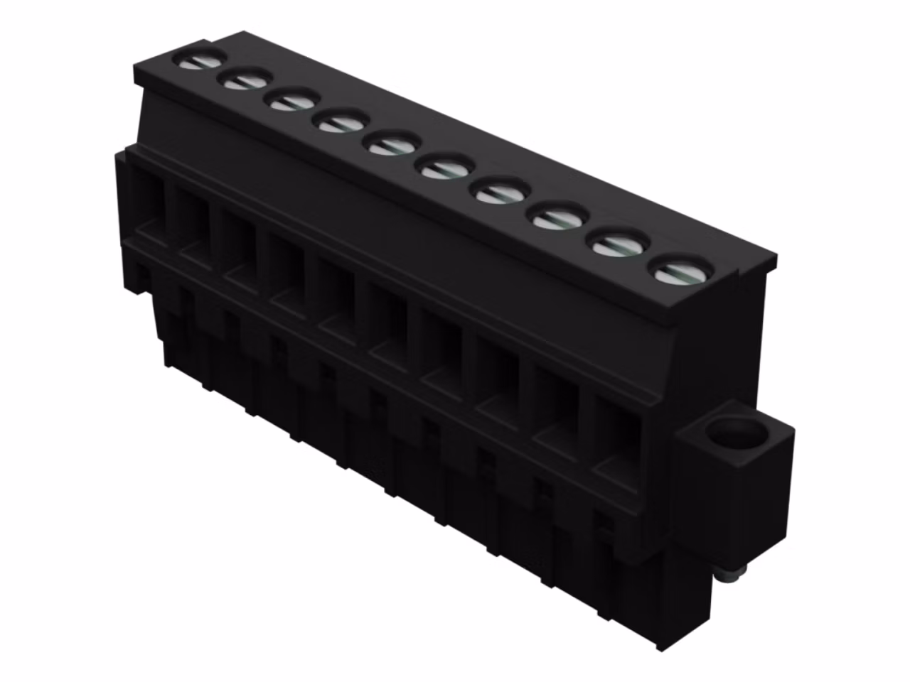 5.00mm Pitch Eurostyle Vertical Plug, with Retention Screws and Reverse Imprinting, Front Wire Entry, Black, 10 Circuits for sale