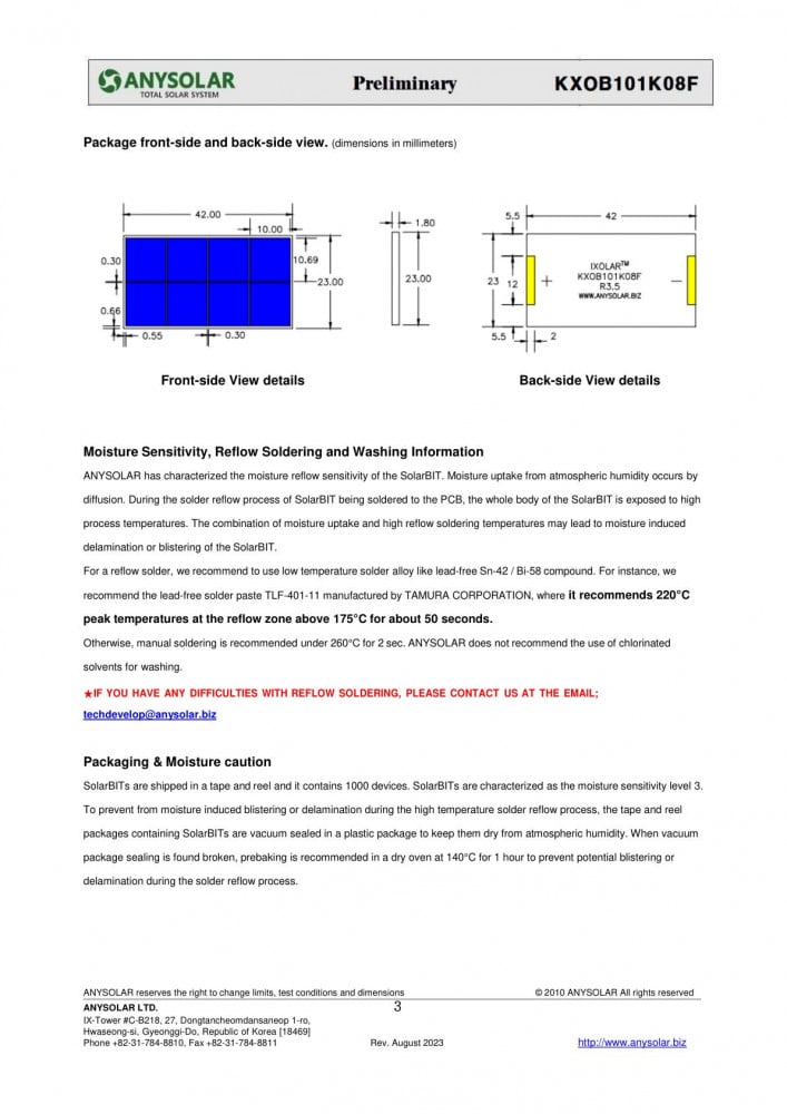 ANYSOLAR KXOB101K08F-TR datasheet page 3