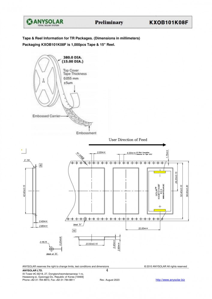 ANYSOLAR KXOB101K08F-TR datasheet page 4