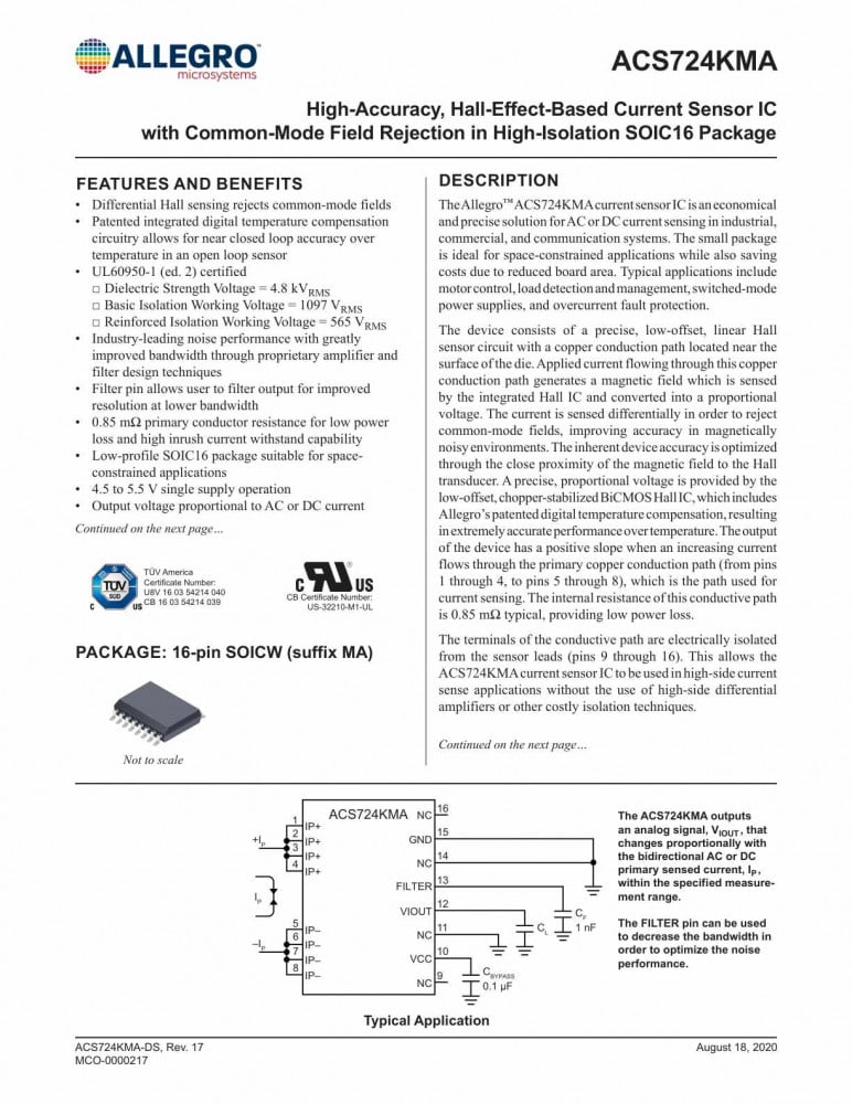 ACS724KMA datasheet page 1