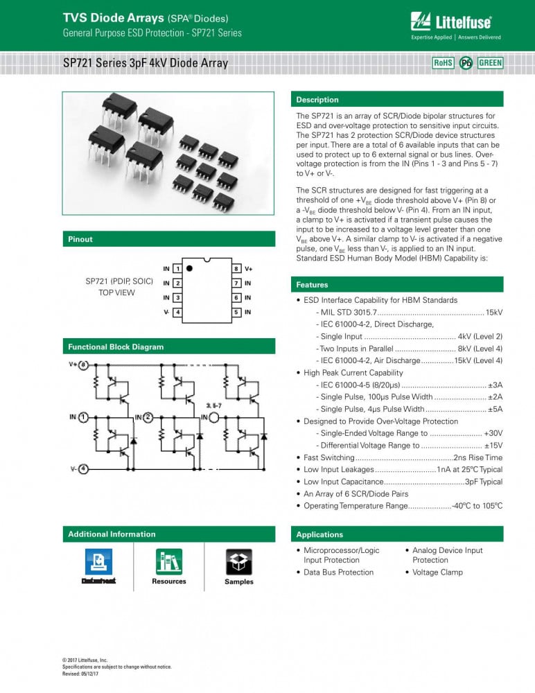 SP721ABTG datasheet page 1