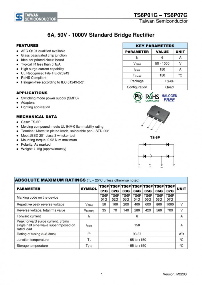TS6P01G datasheet page 1