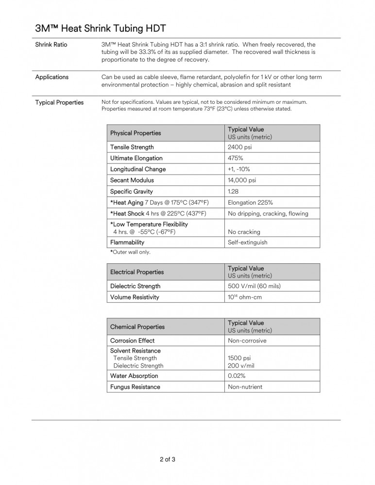 3M HDT datasheet page 2