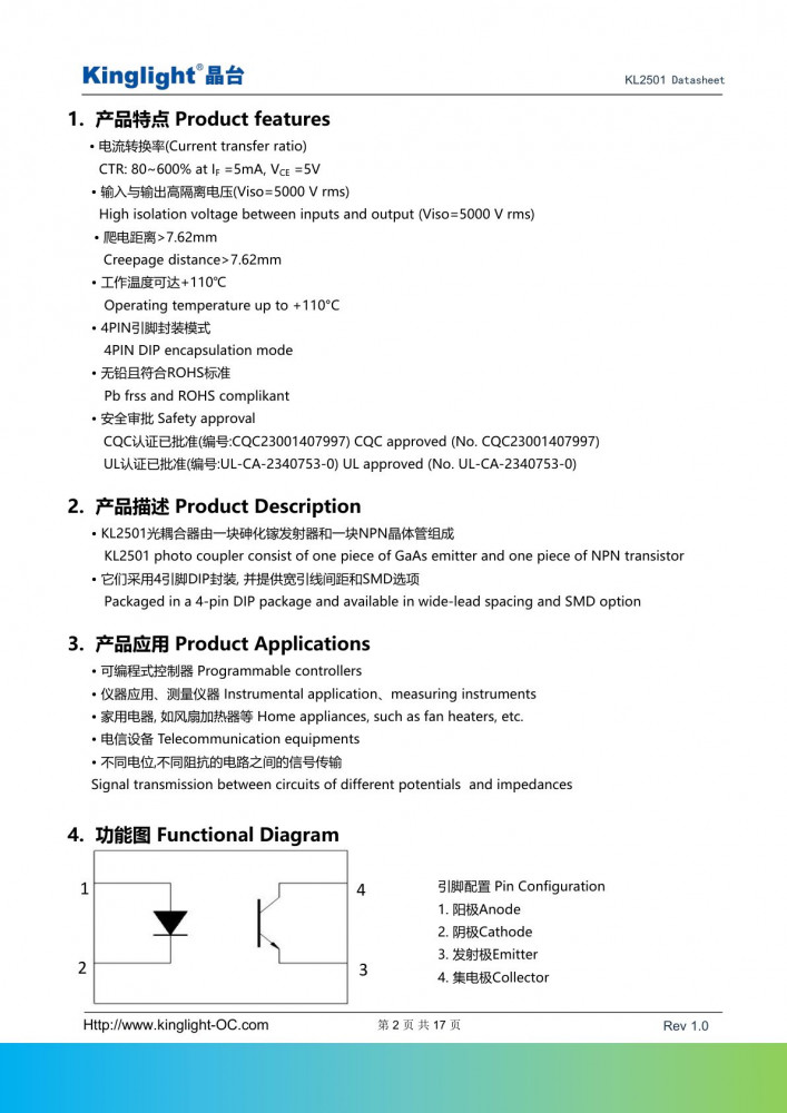 KL2501M-L datasheet page 2
