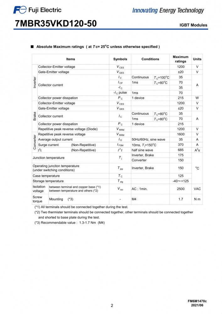 7MBR35VKD120-50 datasheet page 2