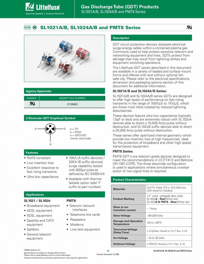 SL1021B090R datasheet page 1