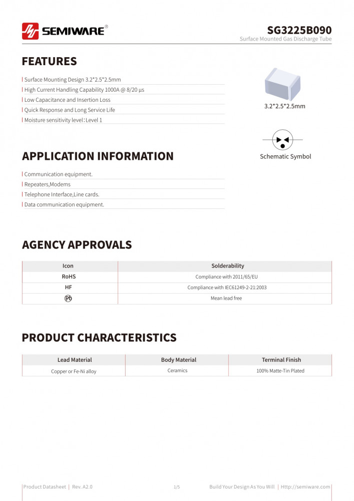 SG3225B090 datasheet page 1