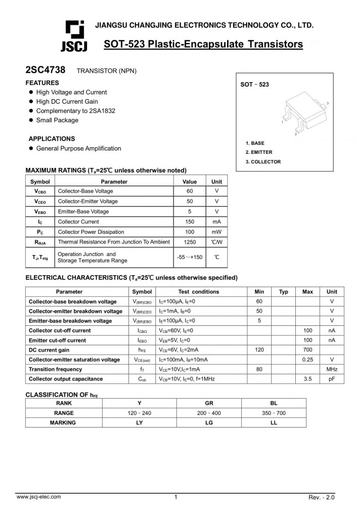 2SC4738 datasheet page 1