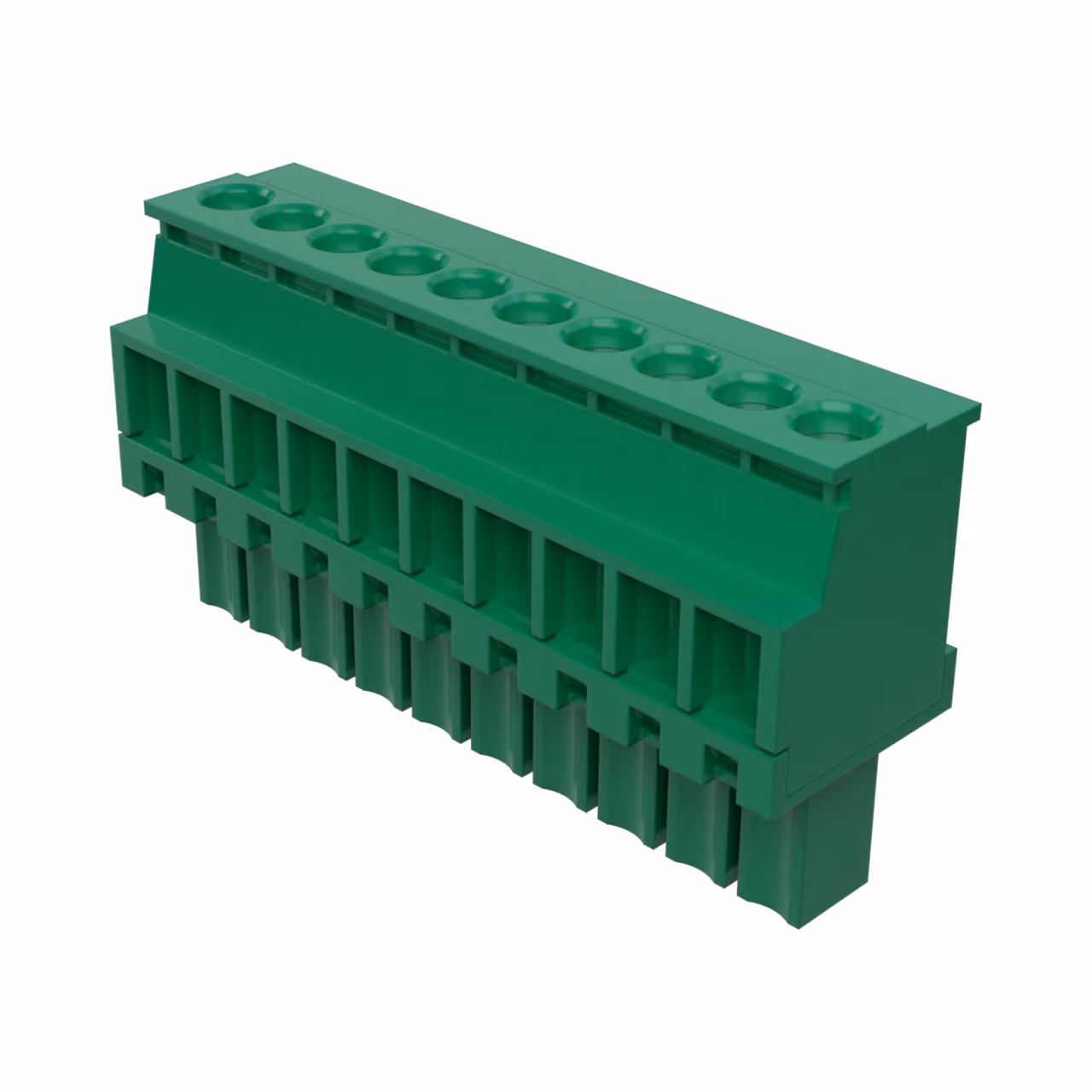 3.50mm Pitch Eurostyle Vertical Plug, with Reverse Imprinting, Rear Wire  Entry, Green Housing, 10 Circuits for sale
