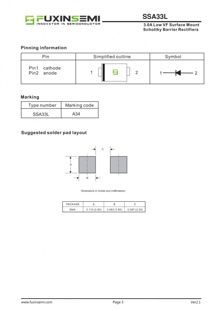 SSA33L datasheet page 3