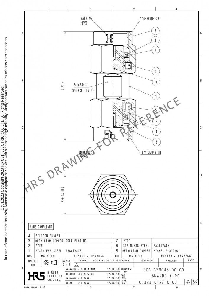 HRS SMA(R)-A-PP engineering drawing preview