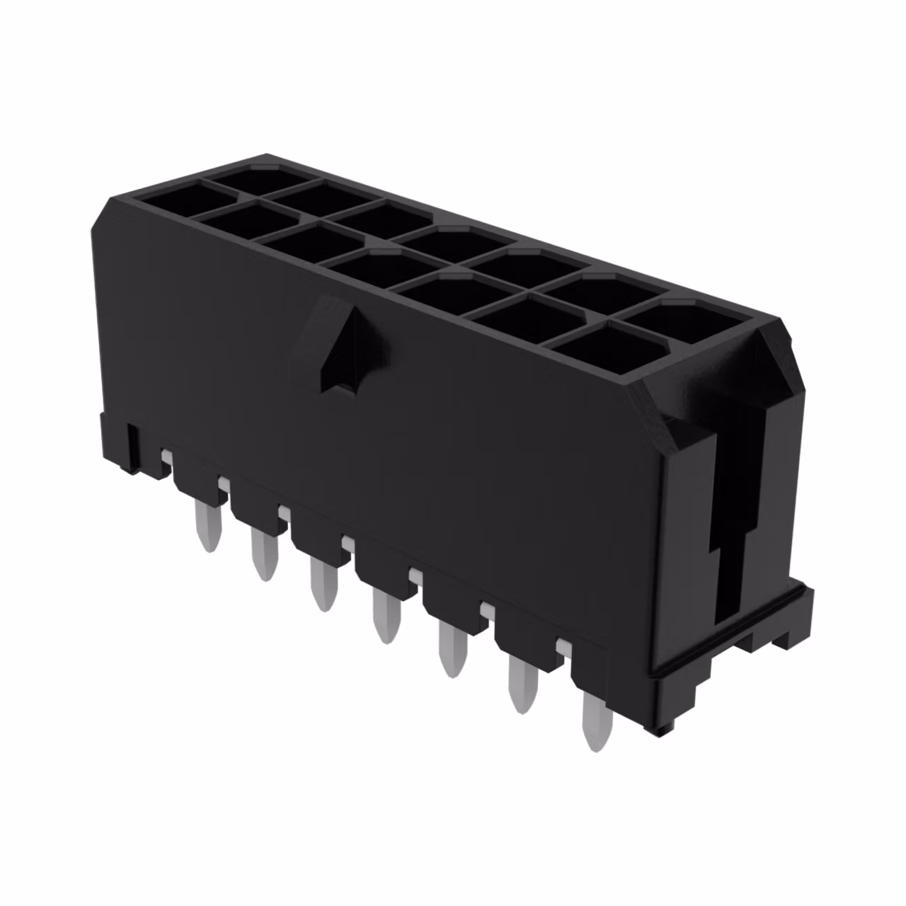 Micro-Fit 3.0 Vertical Header, 3.00mm Pitch, Dual Row, 14 Circuits, with PCB Polarizing Peg, 2.54µm Matte Tin Plating, Glow-Wire Capable, Black for sale