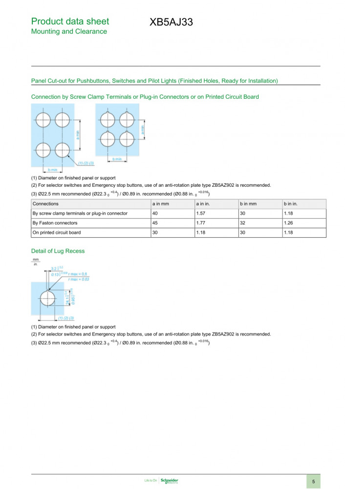 XB5AJ33 technical document page 5