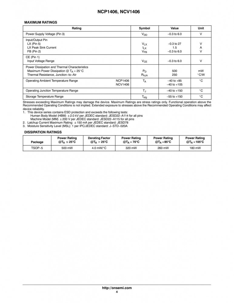 NCP1406V25GEVB document page 4