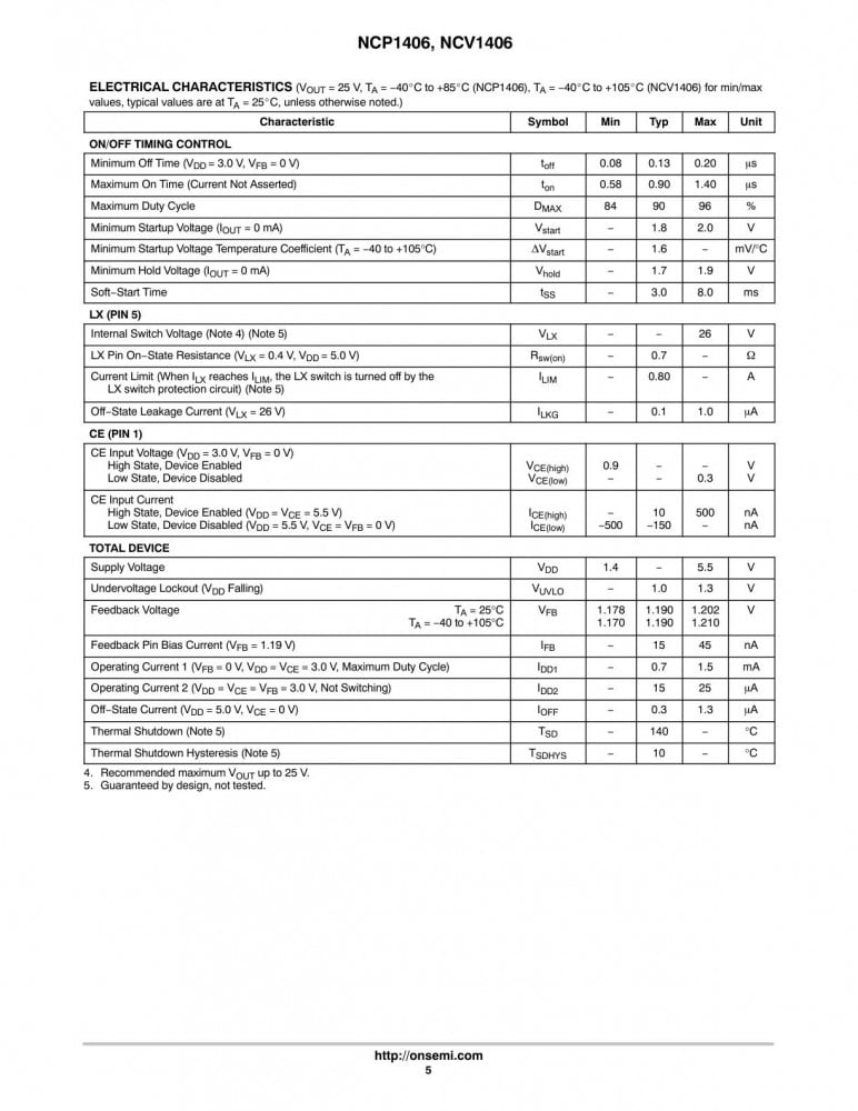 NCP1406V25GEVB document page 5