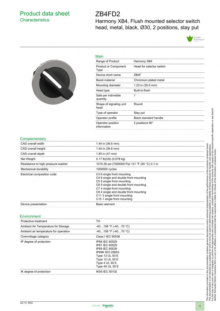 ZB4FD2 technical document page 1