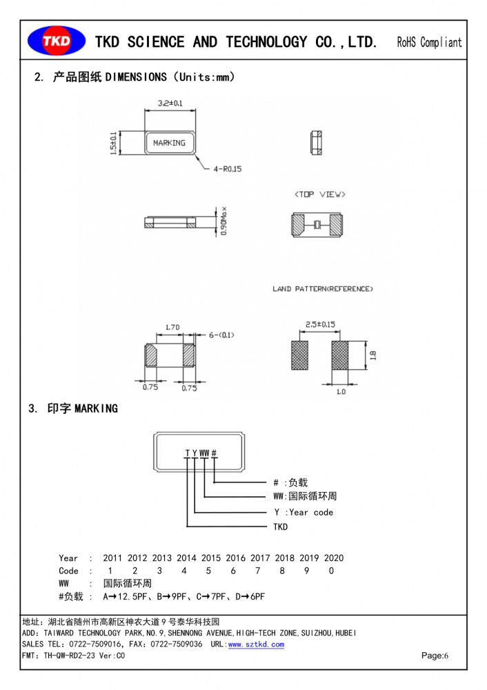 SF32WK32768D31T002 specification page 6