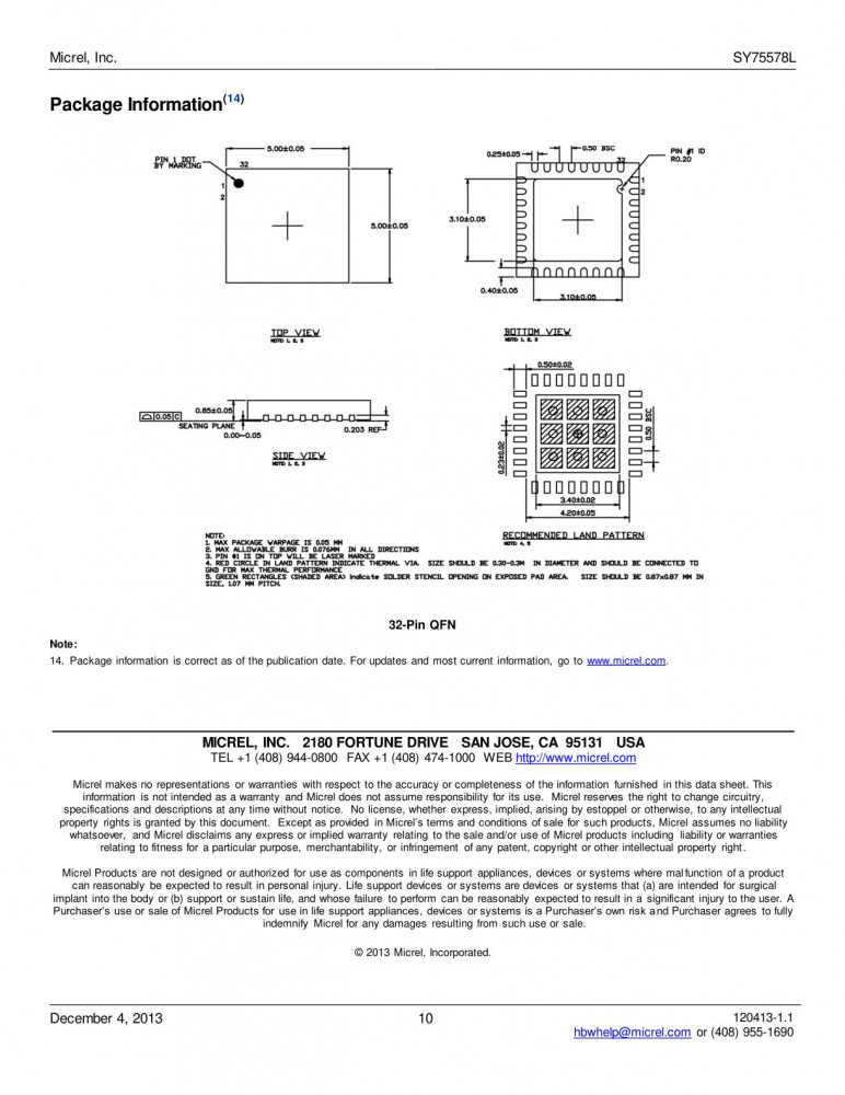 SY75578LMG datasheet page 10