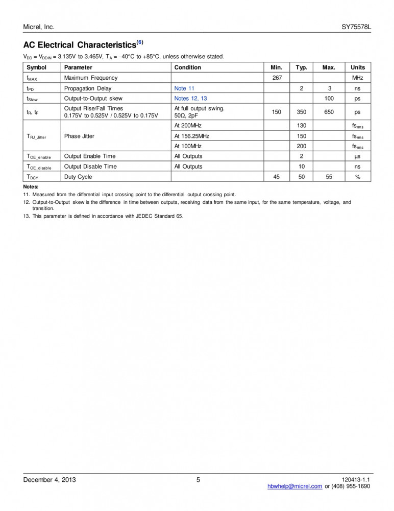 SY75578LMG datasheet page 5