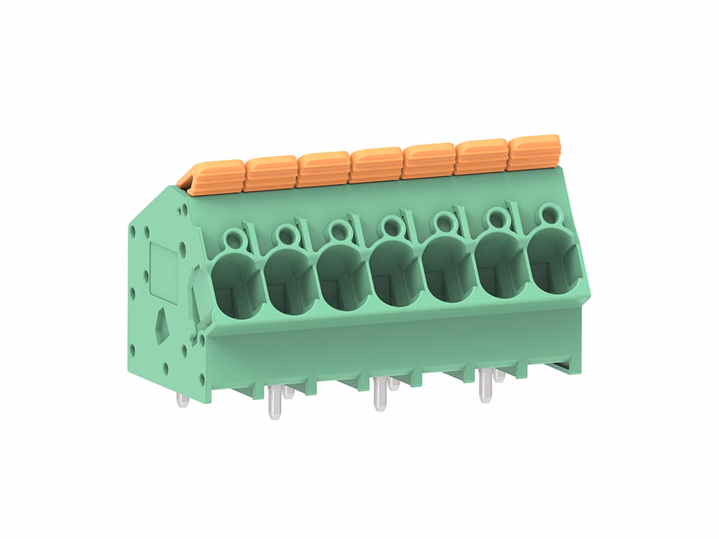 7.50mm Pitch Lever Activated Fixed Mount PCB Terminal Block, 35° Wire Entry, Left Rear Terminal, 7 Circuit for sale