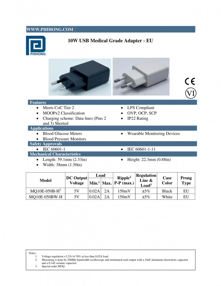 MQ10E-050B-H technical document, page 1