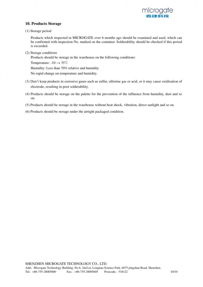 Microgate MPIM201610E1R0M-LF specification, page 10