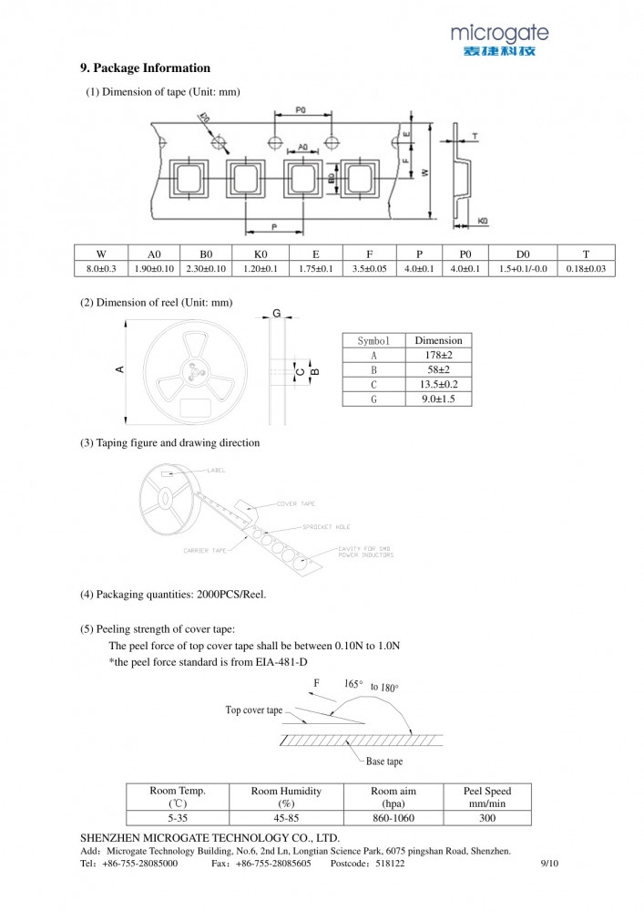 Microgate MPIM201610E1R0M-LF specification, page 9