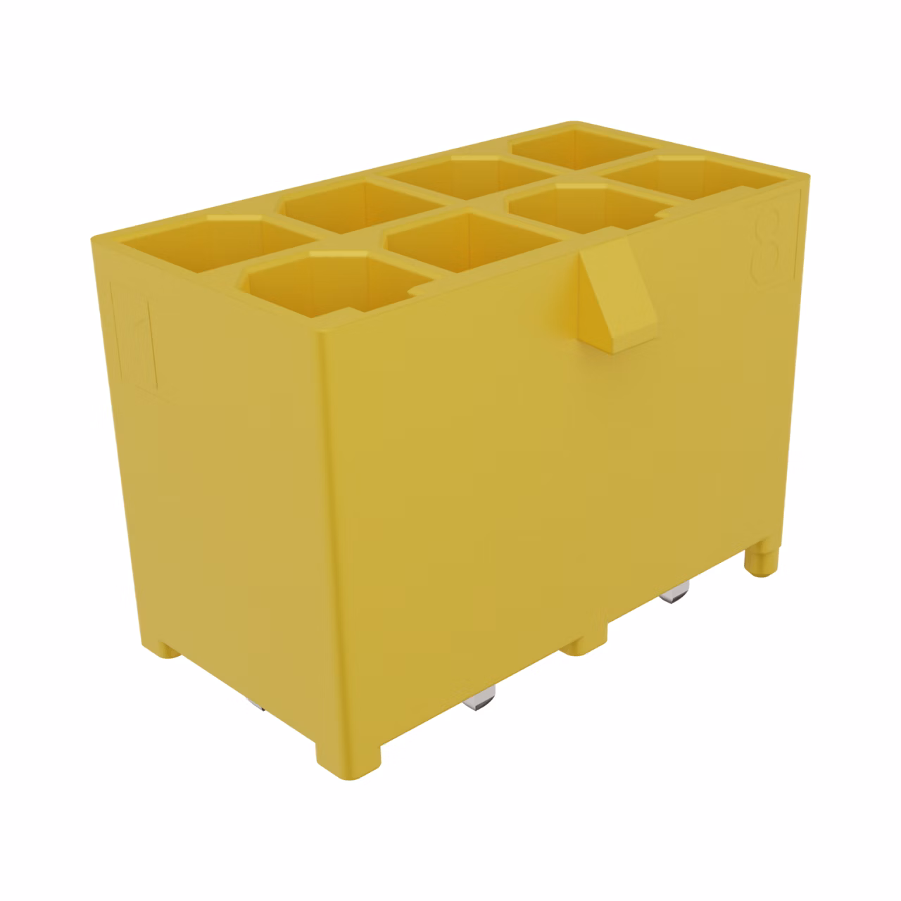Mega-Fit Slim ColorLock Vertical Header without Crush Pegs, 5.70mm Pitch, Through Hole, Dual Row, 8 Circuits, Matte Tin (Sn) Plating, 2.93mm Tail Length, Glow-Wire Capable, Tray, Yellow for sale
