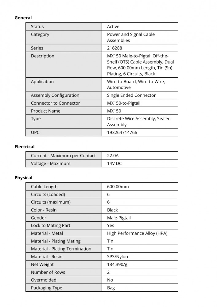 MOLEX 2162881063 technical document preview, page 2