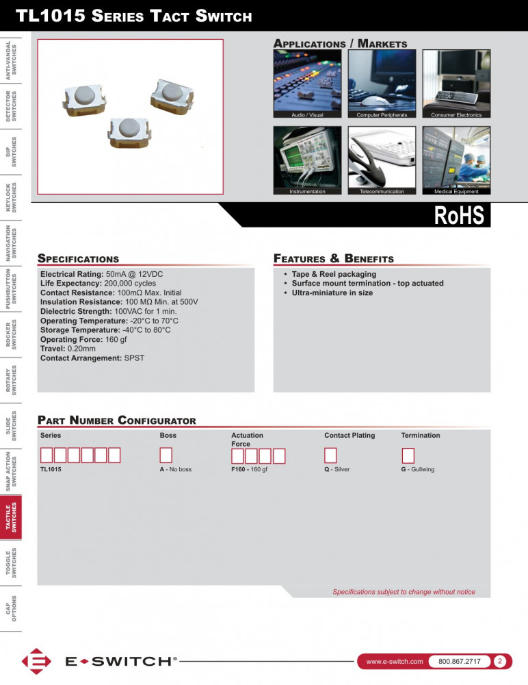 TL1015AF160QG technical document page 1